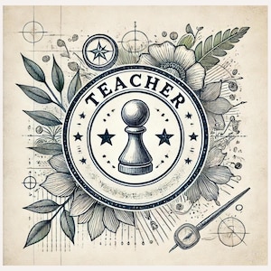 Teacher Stamp Clipart for Junk Journals, High Resolution JPG Watercolor ...