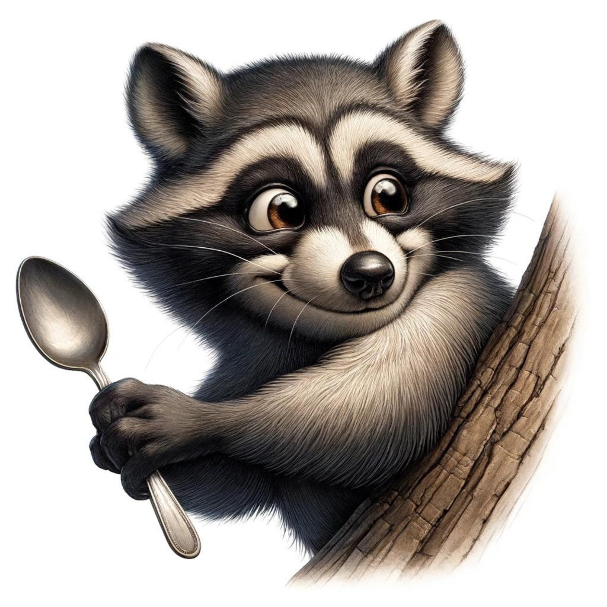 Funny Raccoon Watercolor Clipart for Scrapbook & Digital Crafting ...