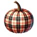 Plaid Pumpkin Clipart, High Resolution Digital Downloads for Fall ...