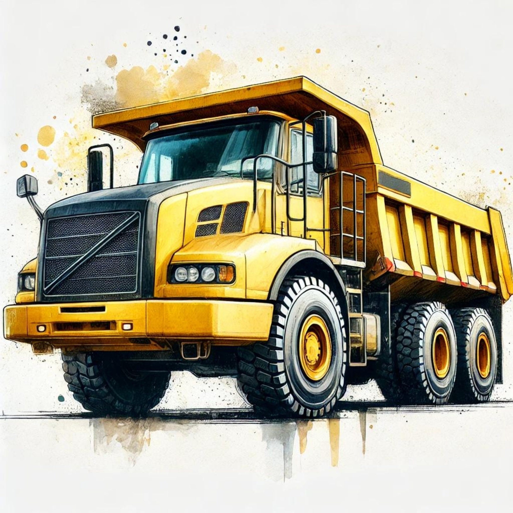 Yellow Dump Truck, Cars Clipart Bundle, Instant Download for Digital ...