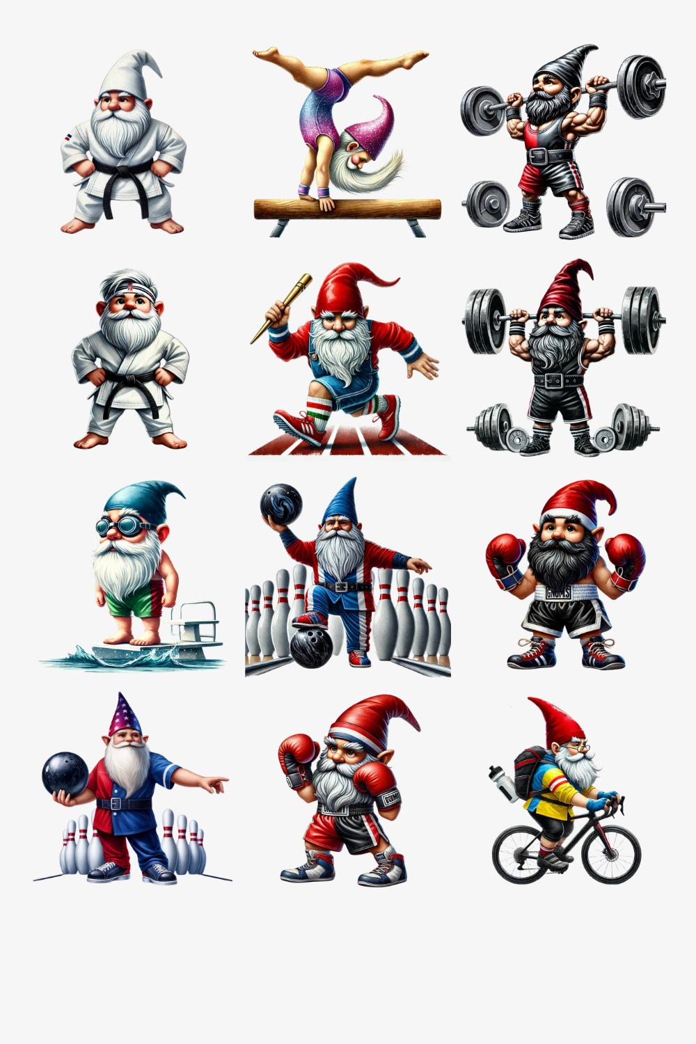 Sports Gnomes Clipart Set, Sublimation Designs for T-shirt & Stickers ...