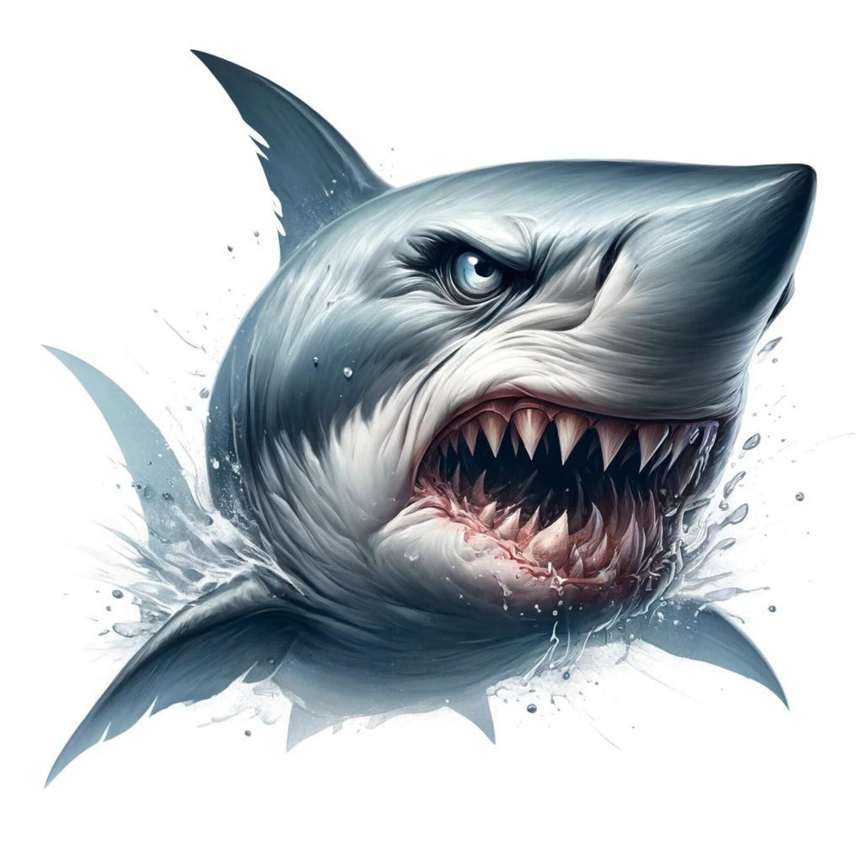 Angry Shark Digital Clipart, Ocean Designs for DIY Projects and Digital ...
