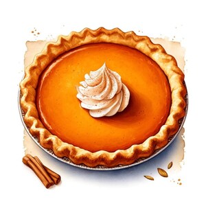 Pumpkin Pie, Thanksgiving Food, Autumn Images, Watercolor Thanksgiving ...