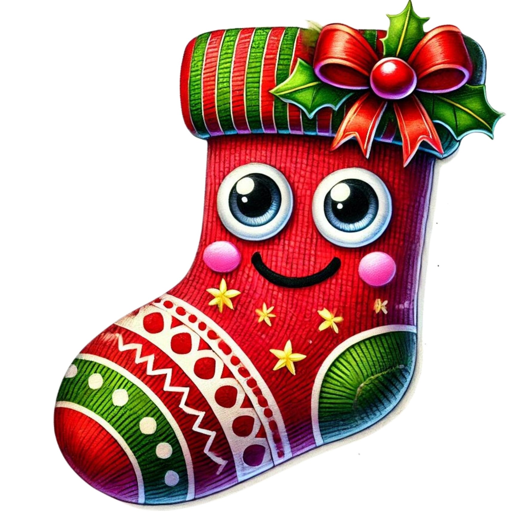 Funny Santa Socks, Cute Watercolor Images, Digital Download, Christmas ...