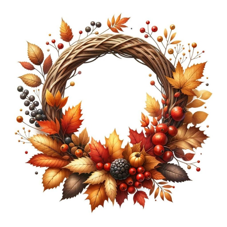 Fall Floral Frames Digital Clipart Set, Thanksgiving Junk Journaling ...