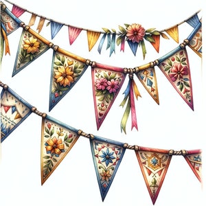 Party Bunting Clipart Bundle for Birthday Garlands and Invitations ...