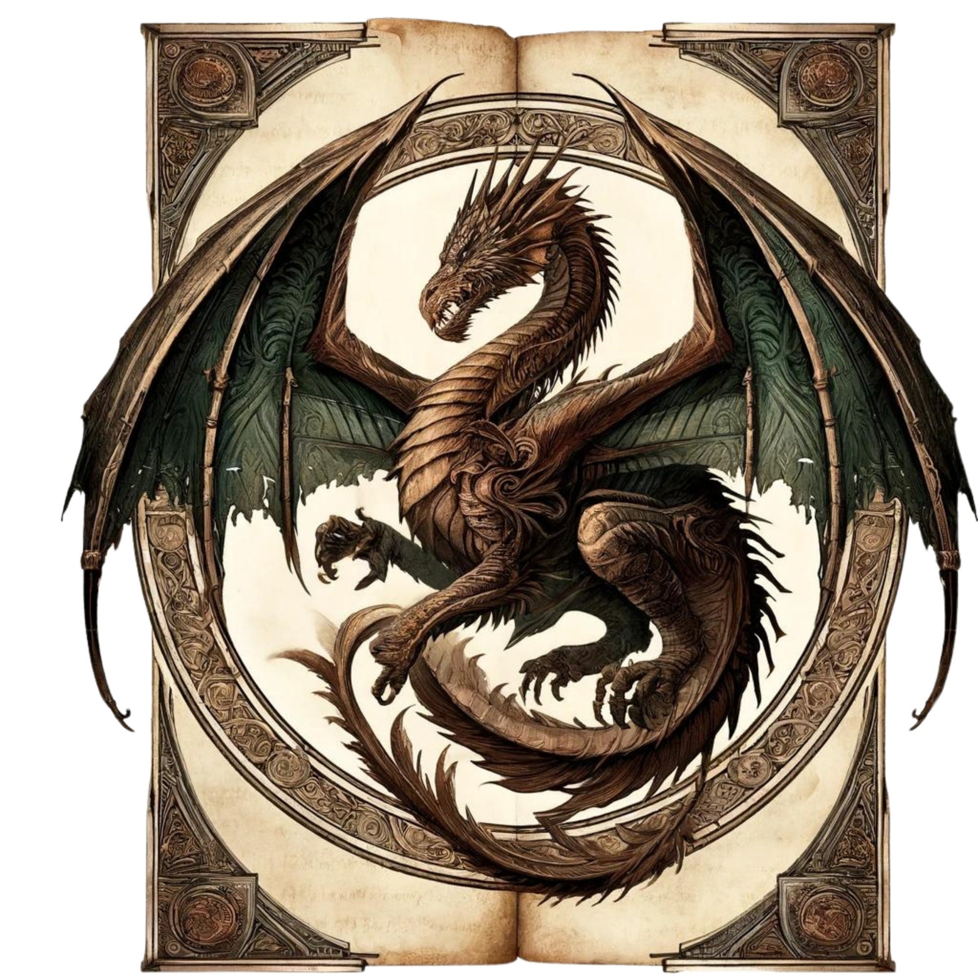 Medieval Dragon Art Ephemera Bundle, Commercial Use Clipart for ...