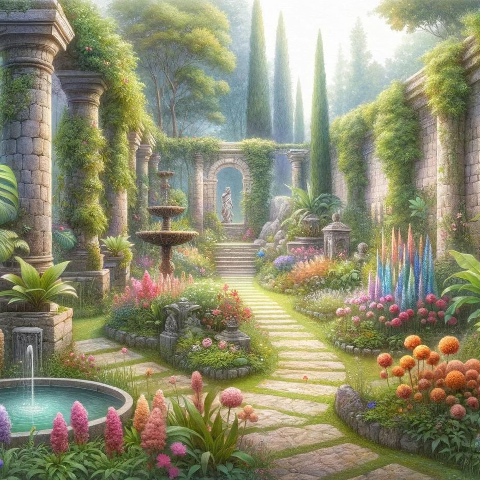 Secret Garden Digital Papers & Journal Clipart Set, Enchanted Forest ...
