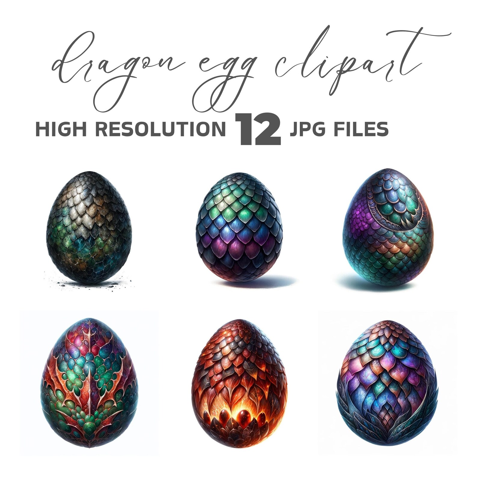 Magical Dragon Egg Clipart for Junk Journals and Fantasy Digital Art ...