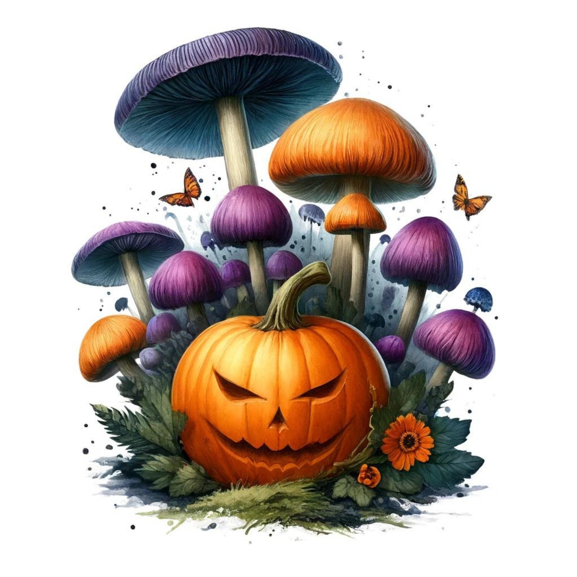Mystical Mushroom Retro Clipart Collection Instant Download Digital ...
