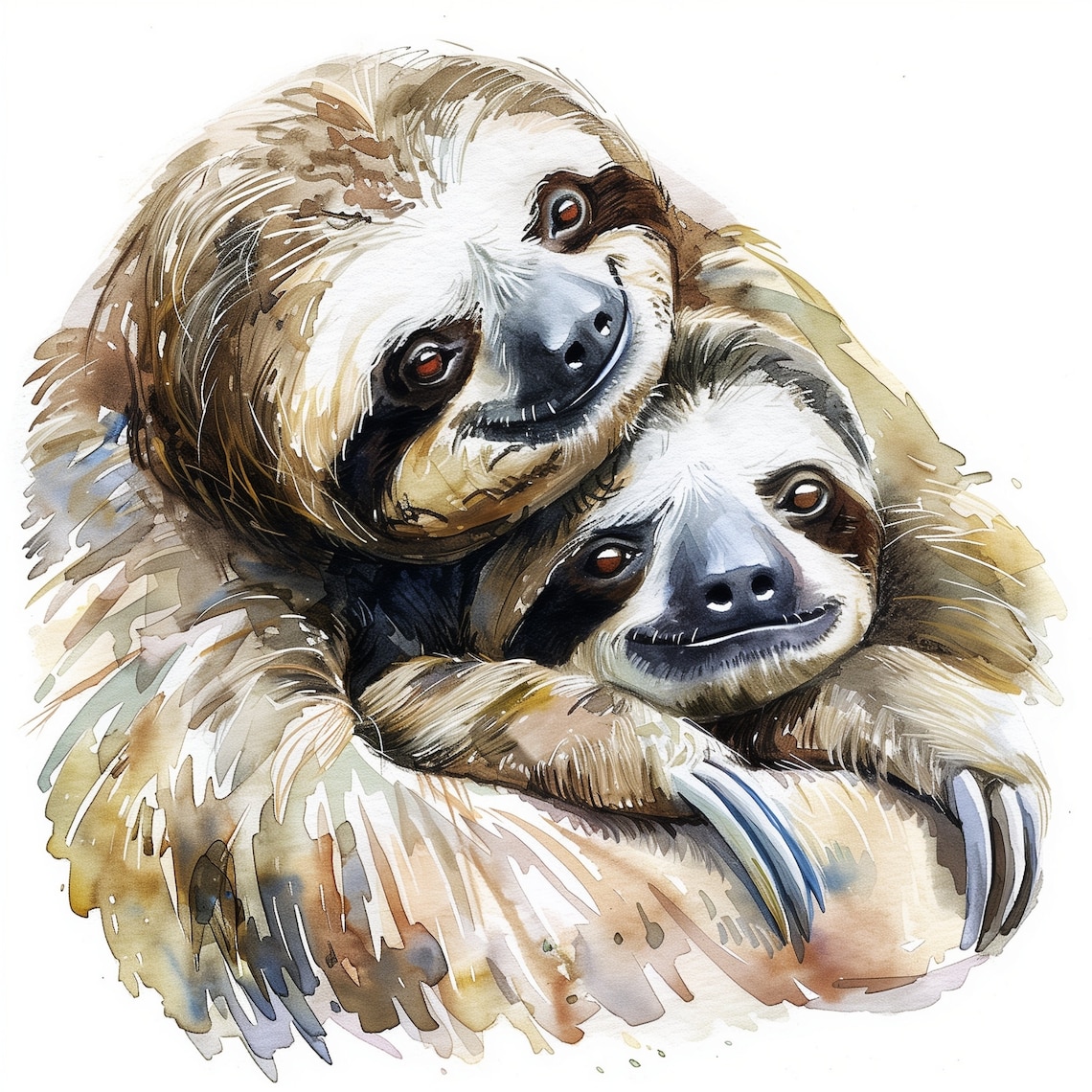 12 Adorable Sloths Clipart Bundle Cute Animal Clipart for DIY Projects ...