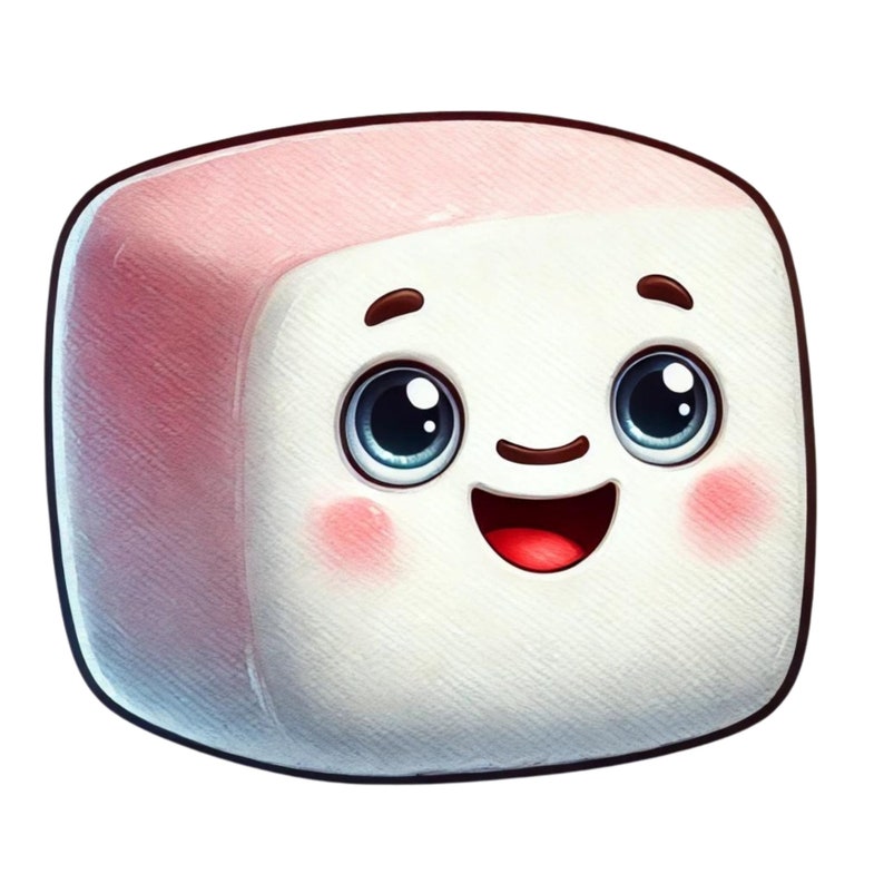 Funny Marshmallow, Kawaii Food Clipart Bundle for Junk Journals ...