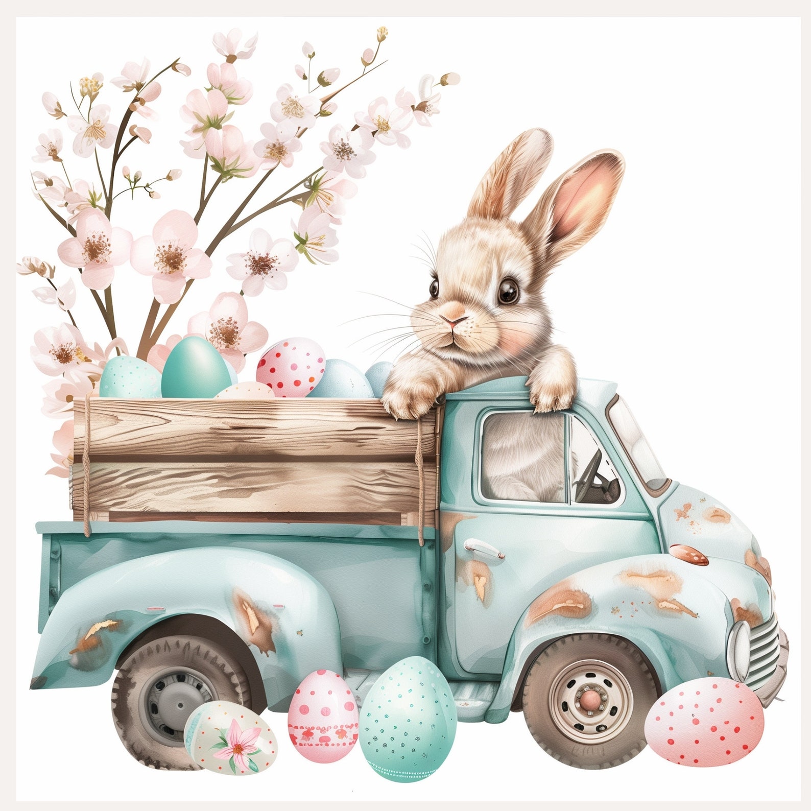 11 Easter Bunny Illustration, Digital Print for Baby Room, Rabbit Lover ...