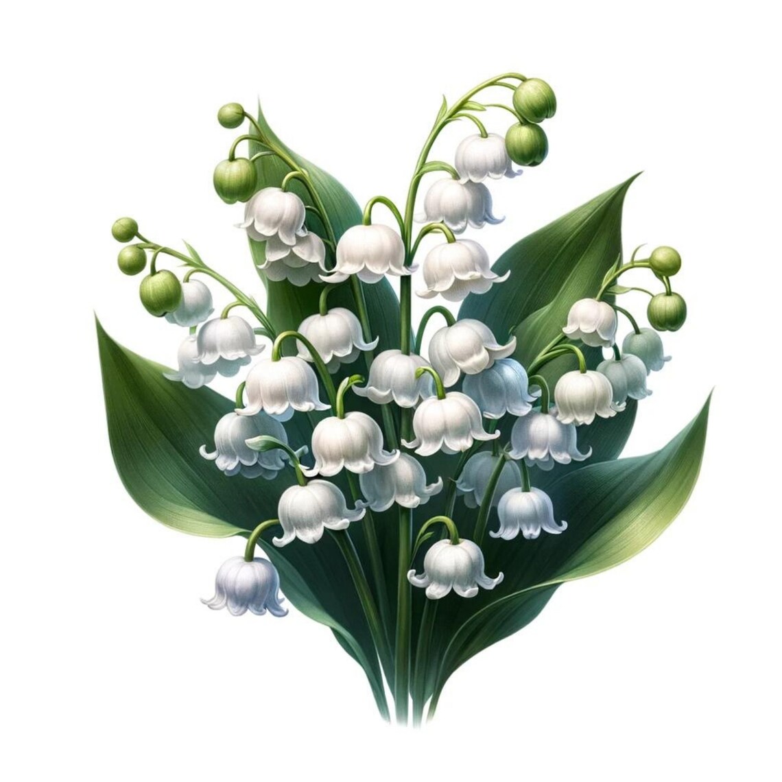 Instant Download Watercolor Lily of the Valley Clipart for Digital Crafting and Paper Crafts ...