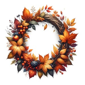 Fall Floral Frames Digital Clipart Set, Thanksgiving Junk Journaling ...