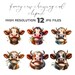 Funny Cow Clipart Bundle, Instant Download, Cow Watercolor for Kids ...