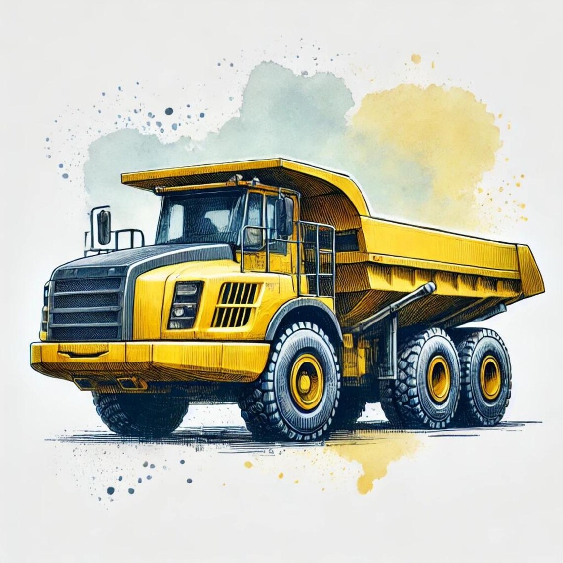 Yellow Dump Truck, Cars Clipart Bundle, Instant Download for Digital ...