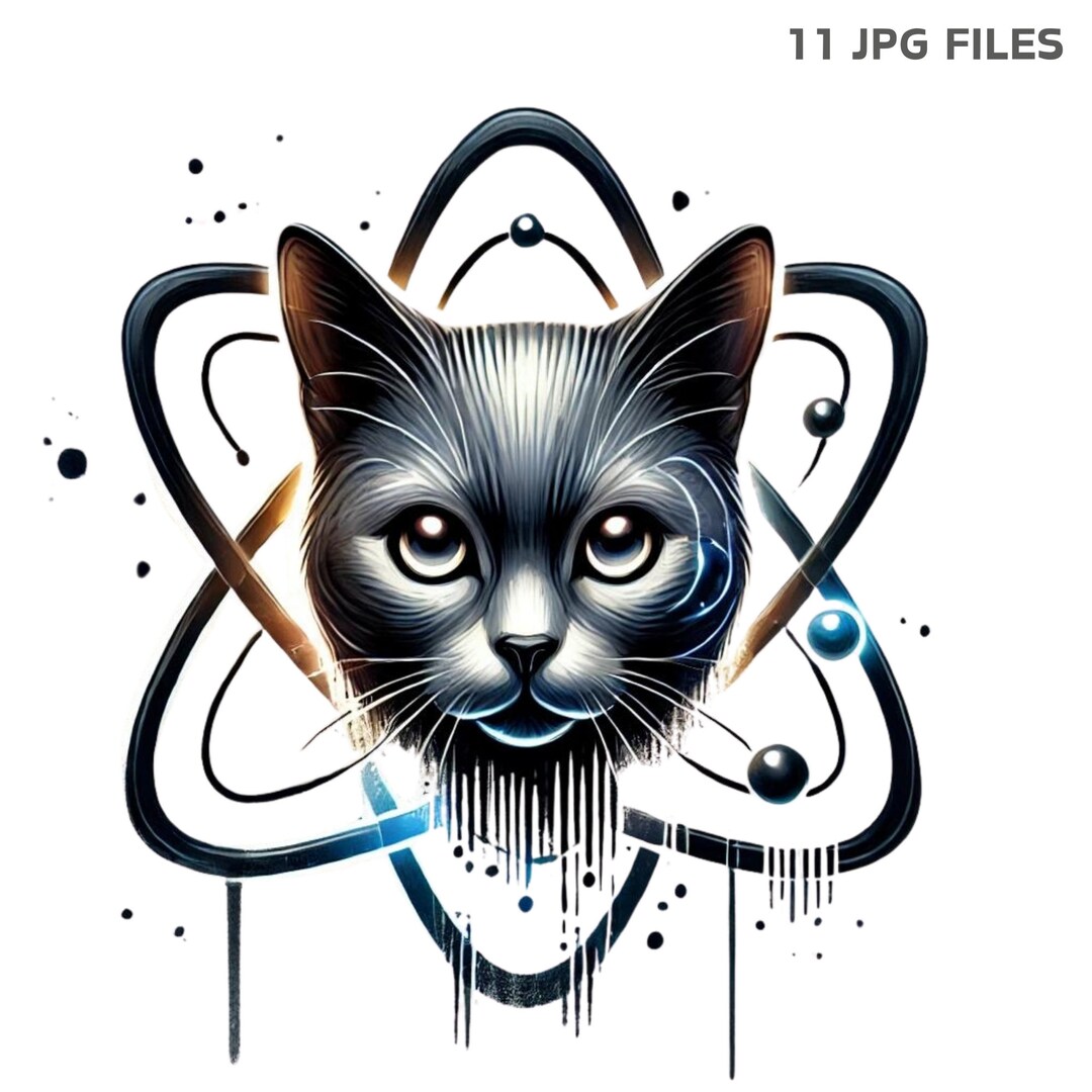 Atomic Cat Clipart Bundle, Digital Crafting & Scrapbook Images, Cute ...