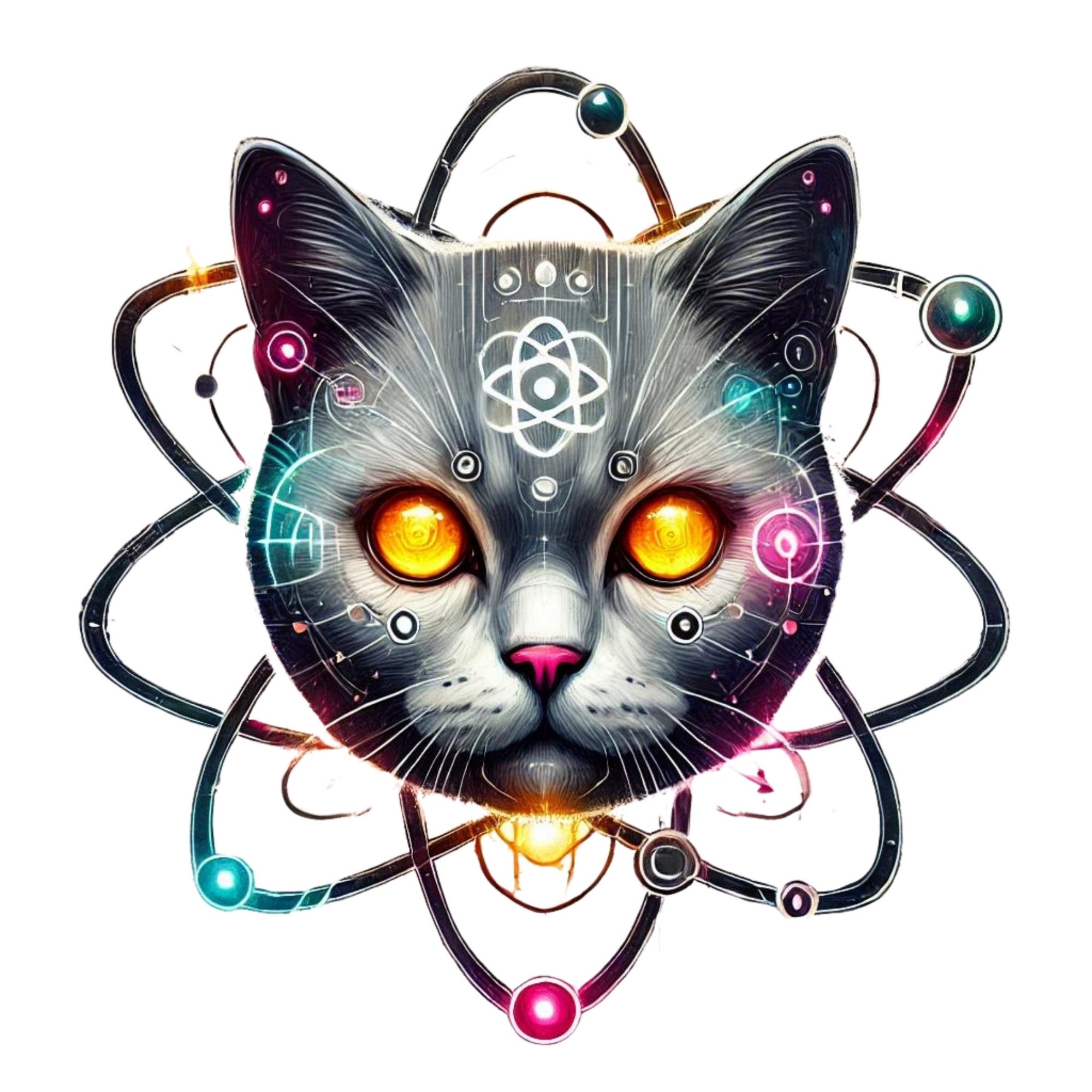 Atomic Cat Clipart Bundle, Digital Crafting & Scrapbook Images, Cute ...