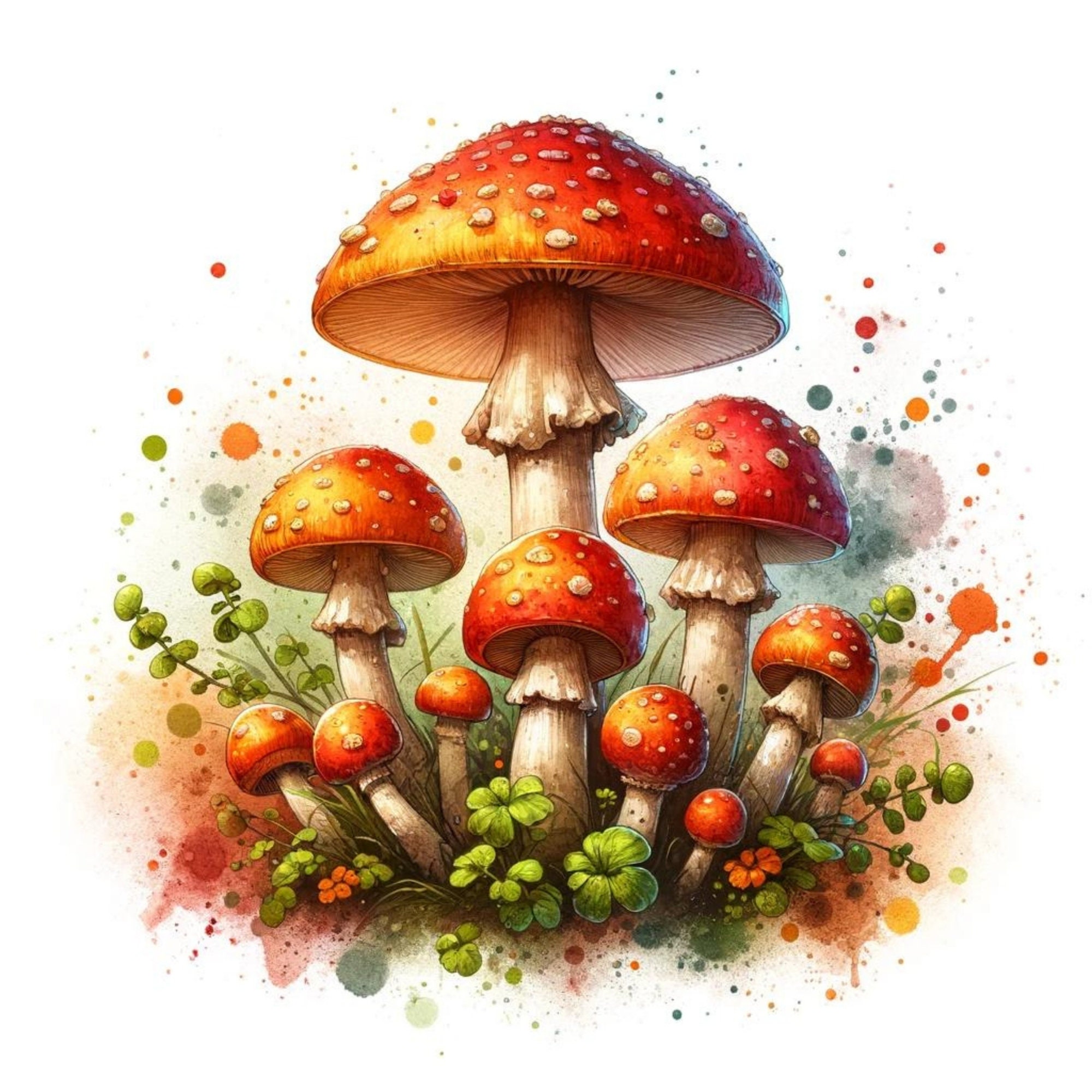 Autumn Mushrooms Clipart, Thanksgiving Clipart Set: Autumn Mushrooms ...
