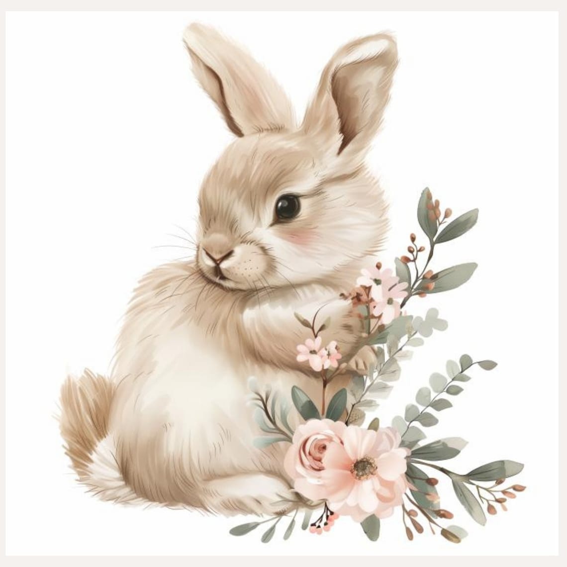 12 Watercolor Bunny Clipart, Instant Download, Digital Spring Clipart ...