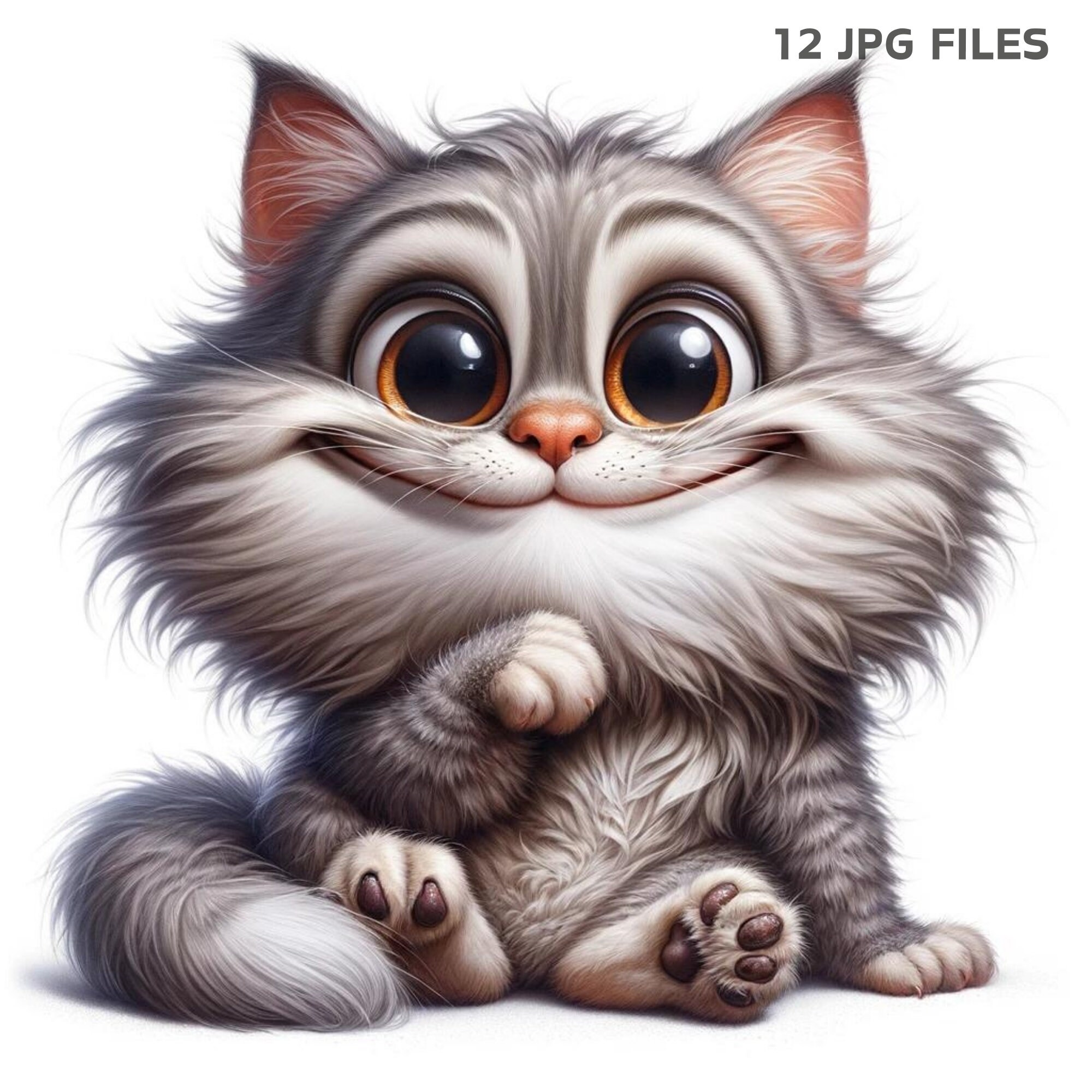 Funny Cat Clipart Collection for Commercial Use and Cat Gifts, Instant ...