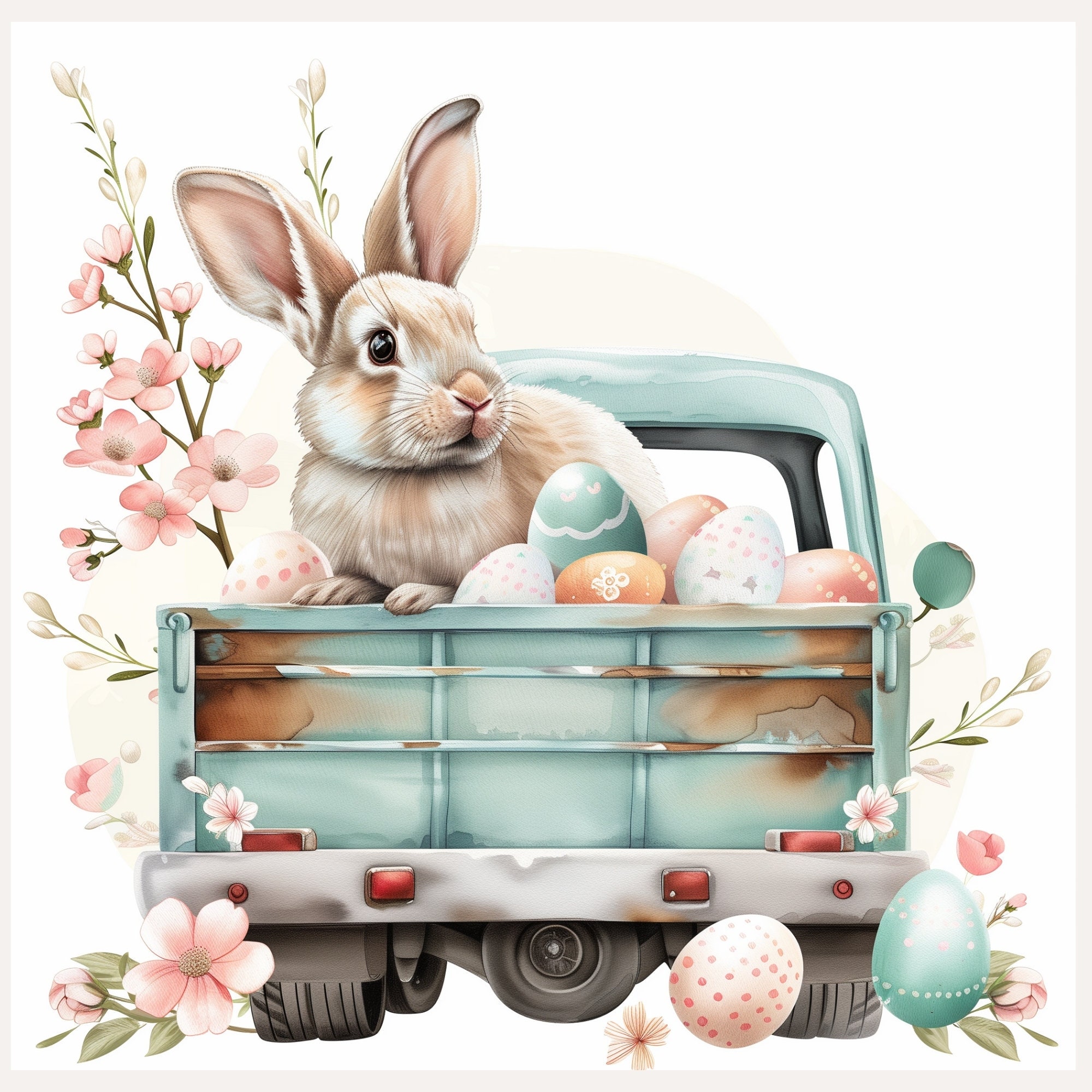 11 Easter Bunny Illustration, Digital Print for Baby Room, Rabbit Lover ...