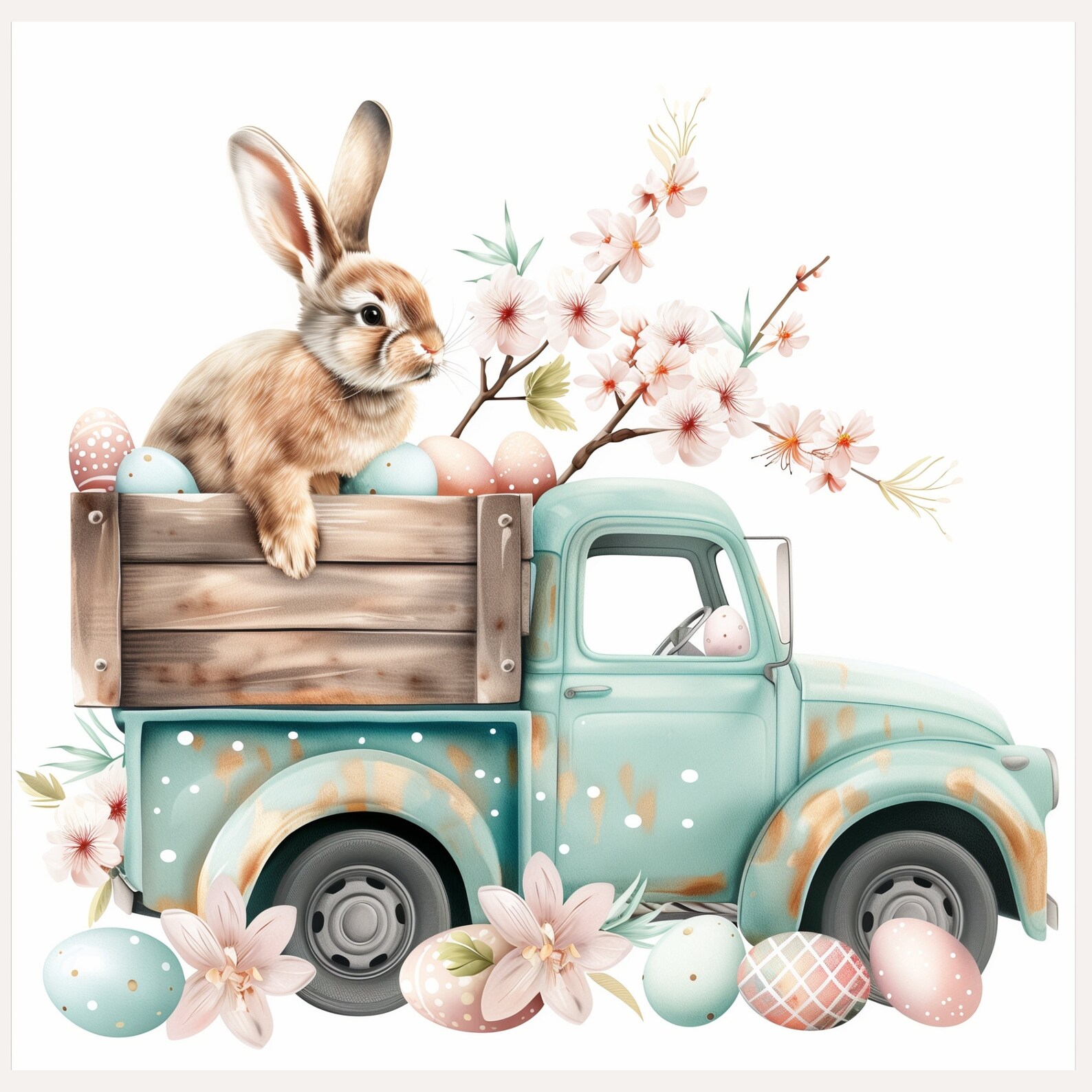 11 Easter Bunny Illustration, Digital Print for Baby Room, Rabbit Lover ...