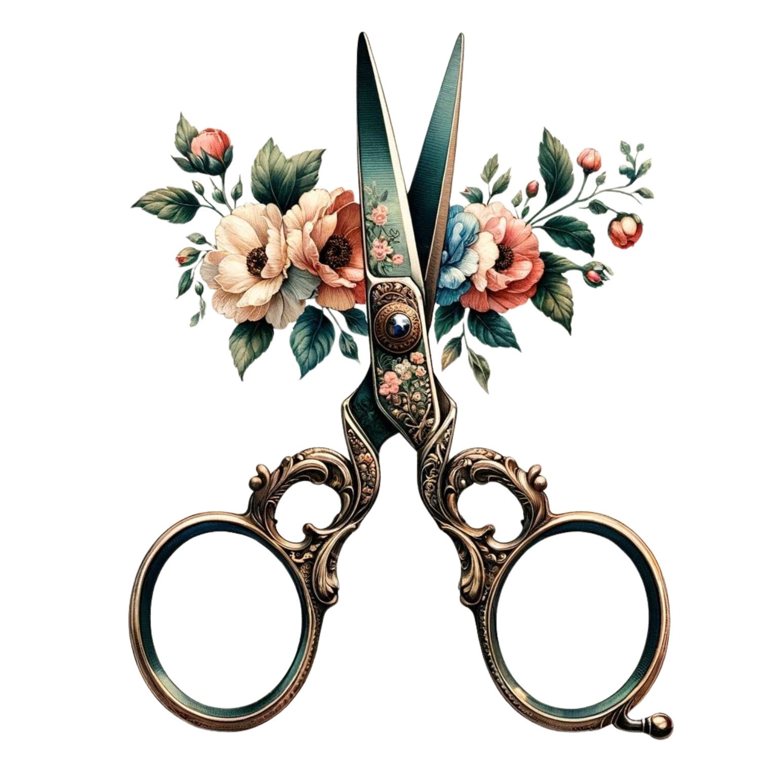 10 Vintage Scissors & Sewing Graphics Digital Crafting Kit Instant ...