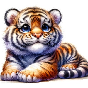 Cute Tigers Collage Images for Commercial Use, Jungle Nursery Decor ...