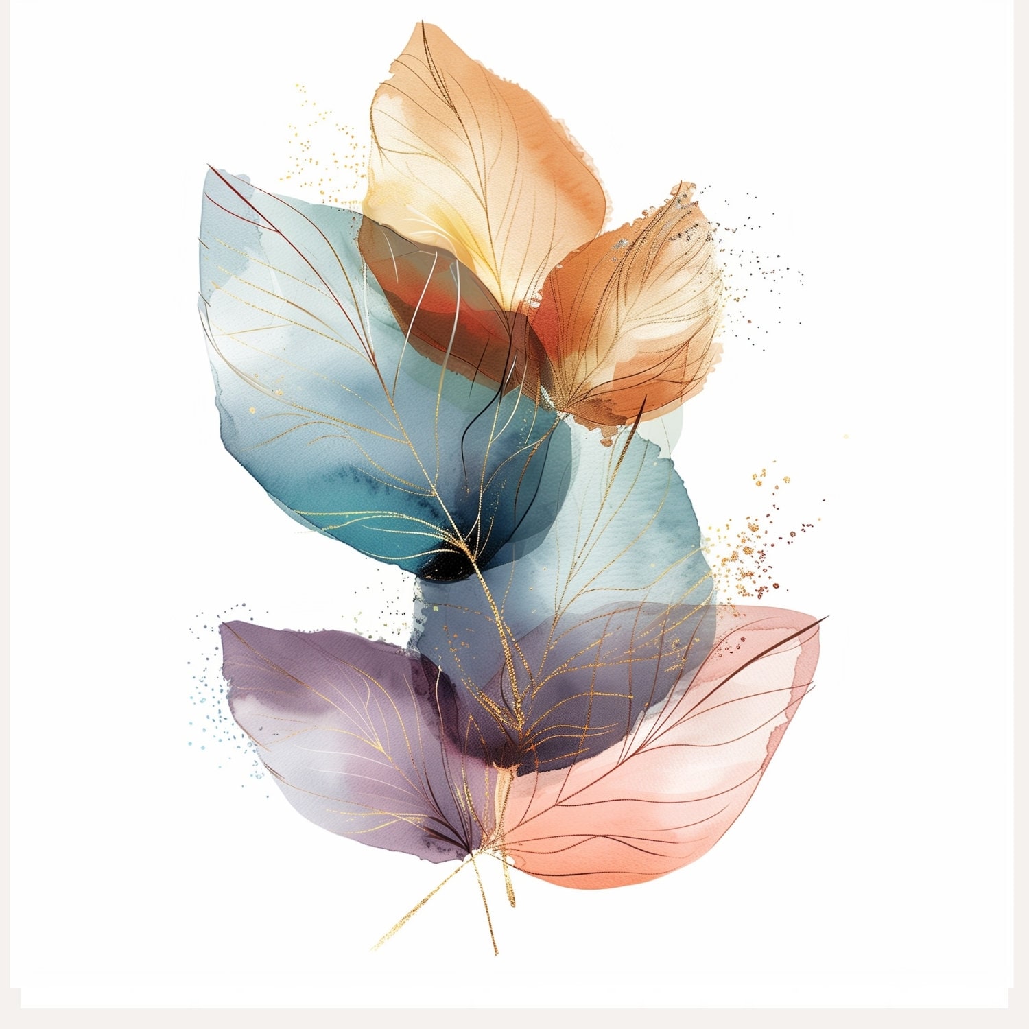 10 Abstract Flowers Digital Design, Floral Clipart for Commercial Use ...