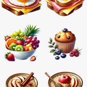 Breakfast Watercolor Clipart, Food Illustration for Digital Journals ...