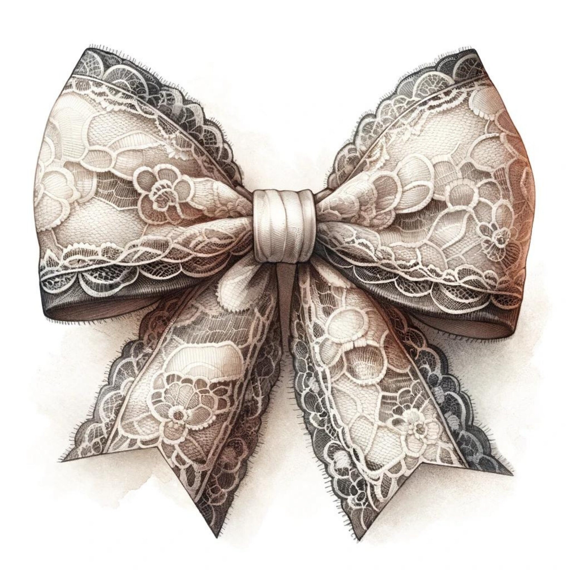 Retro Lace Bow Clipart, Shabby Chic Decor, Coquette Aesthetic Digital ...