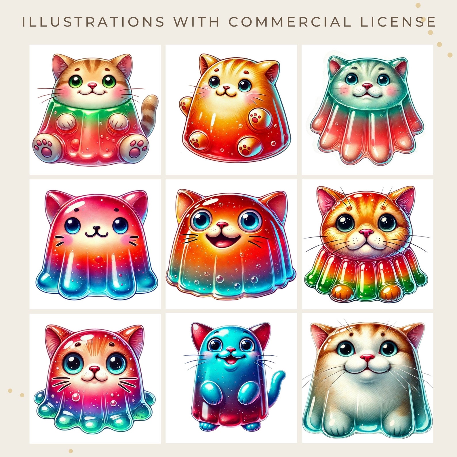 Funny Cats Watercolor Clipart Set,digital Crafting Scrapbook Images ...