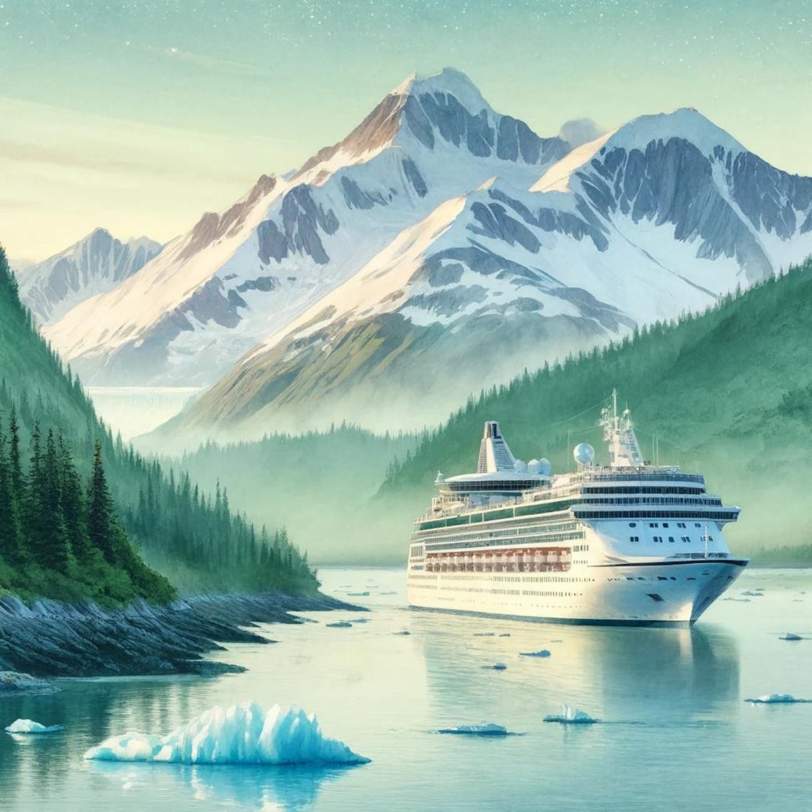 Alaska Cruise Landscape Digital Clipart Bundle, Instant Download for ...