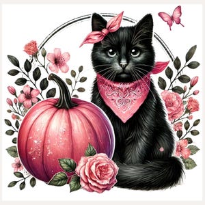 Watercolor Pumpkin Patch Clipart With Halloween Cat, Digital Crafting ...