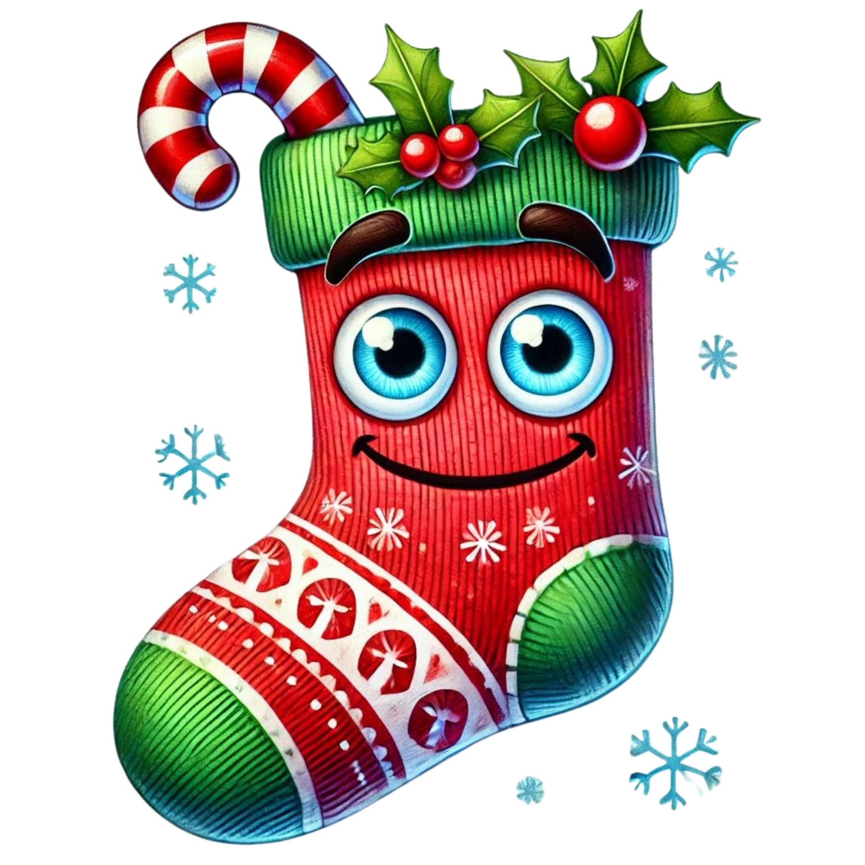 Funny Santa Socks, Cute Watercolor Images, Digital Download, Christmas ...