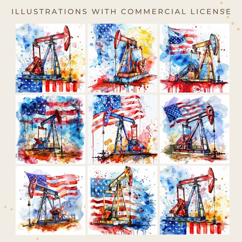 Oil Platform Graphic Design, Oilfield Clip Art for Sublimation Designs ...