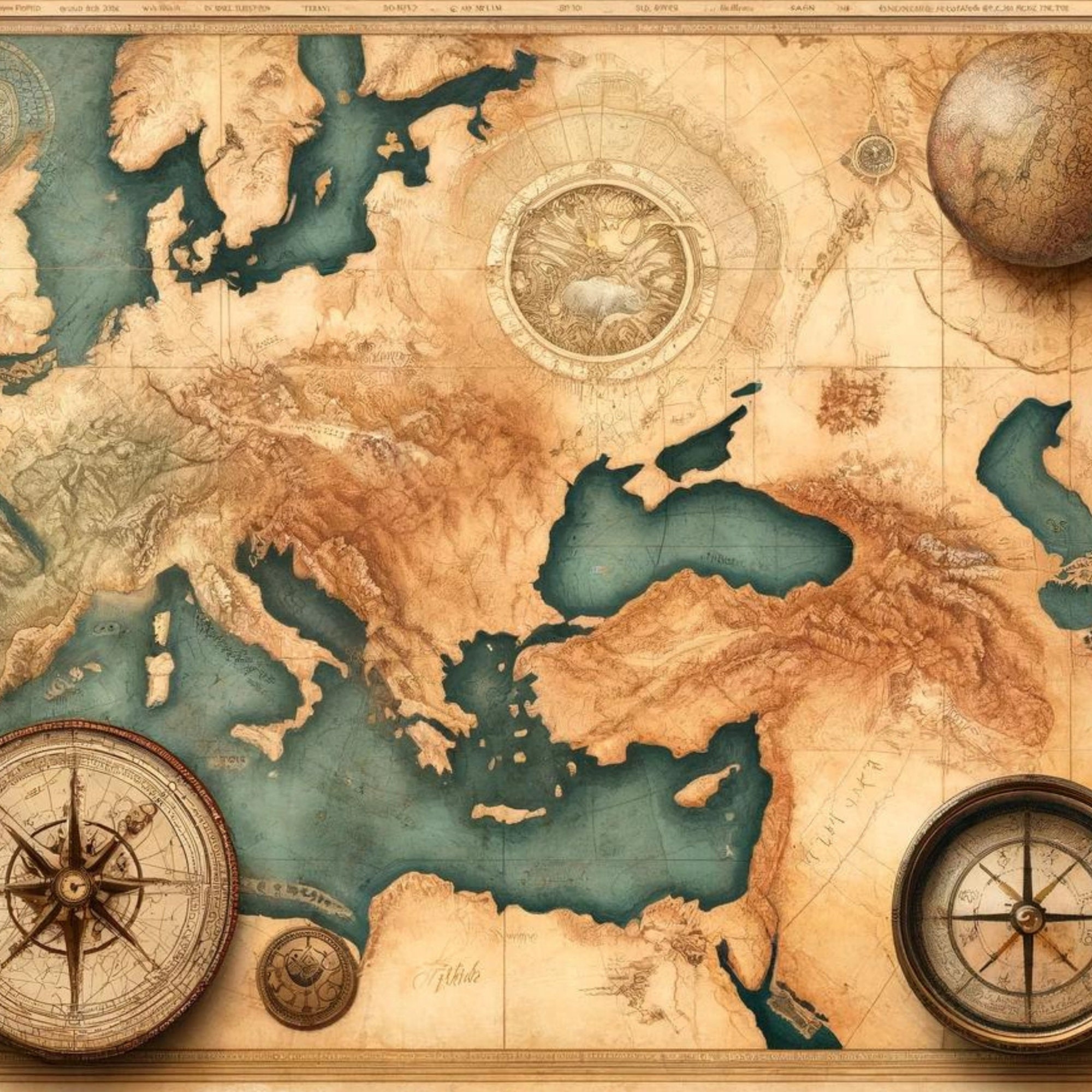 Old Retro Map Digital Paper Pack, Vintage Patterns for Creative ...