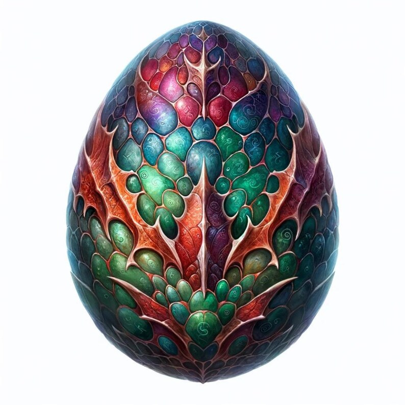 Magical Dragon Egg Clipart for Junk Journals and Fantasy Digital Art, Dragon Egg Art, Instant ...