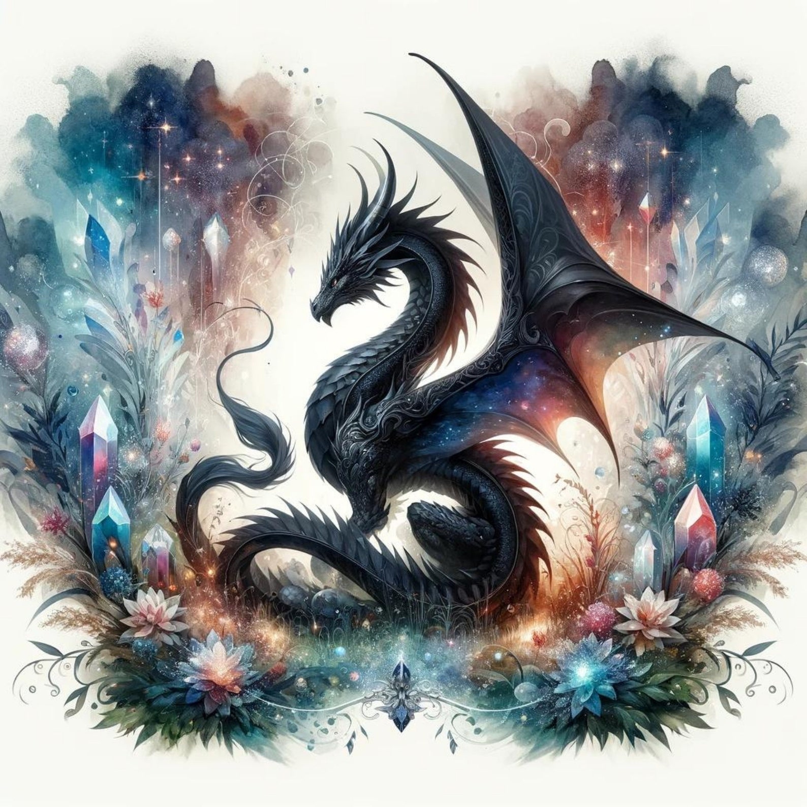 Dragon Silhouette Junk Journal Kit, Medieval Clip Art Crafting Supplies ...