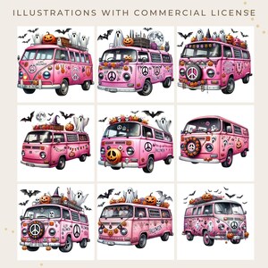 Pink Halloween Van, Hippie Halloween Theme, High Resolution JPG ...