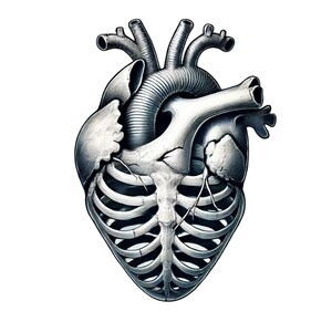 Gothic Valentine Skeleton Heart Clipart Digital Crafting High ...