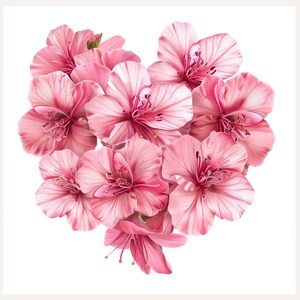 9 Watercolor Pink Hearts Flowers, Spring Floral Clipart for Commercial ...