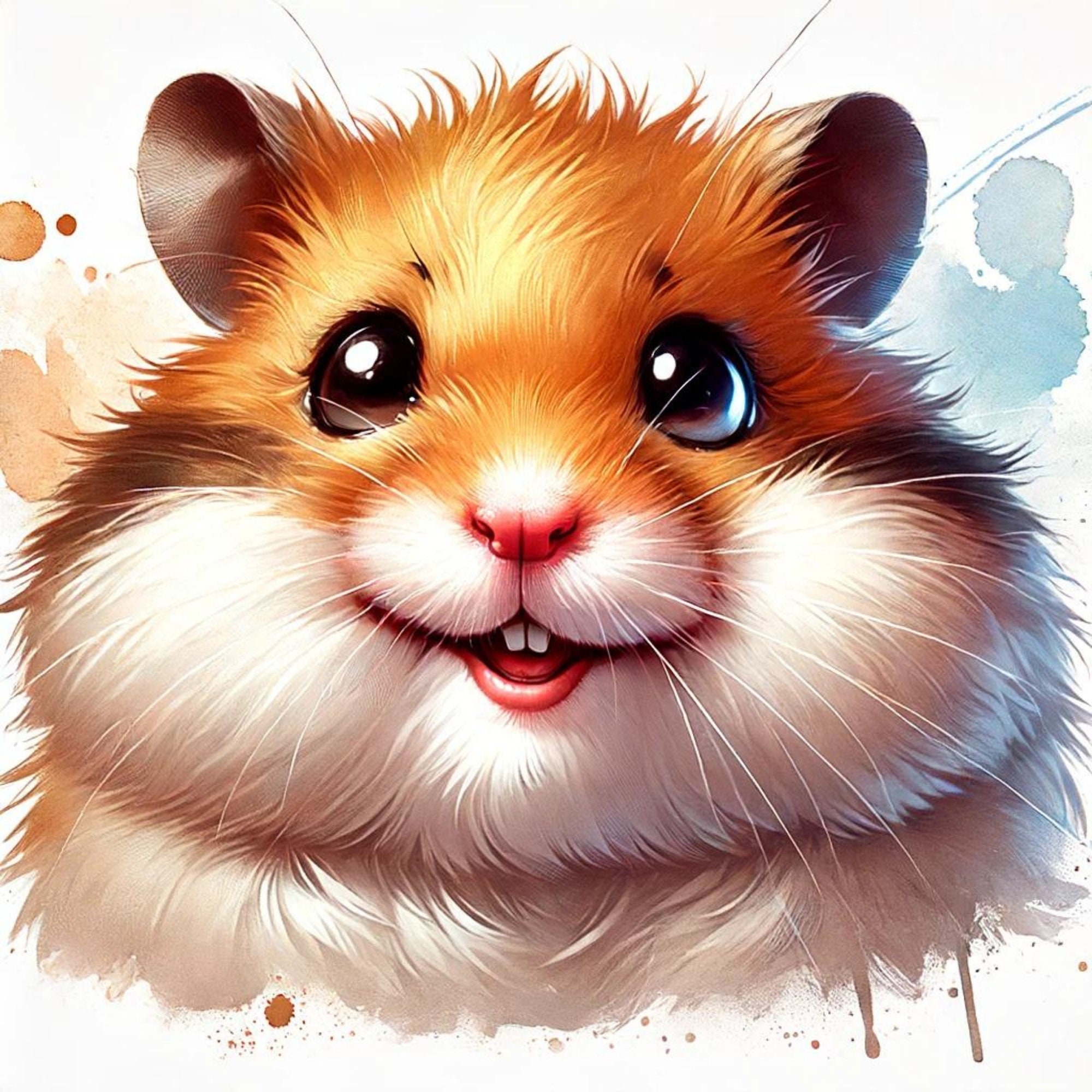Funny Hamster Face Clipart Set for Junk Journal Stickers, Digital ...
