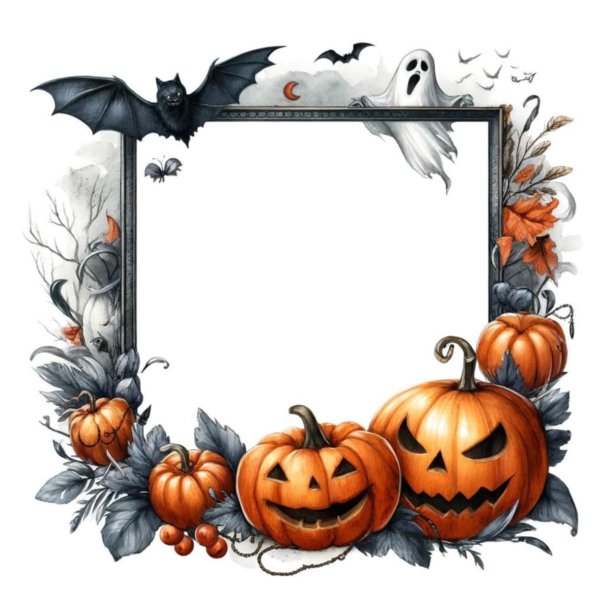 Halloween Frame Clip Art Bundle for Digital Prints and Scrapbook Pages ...