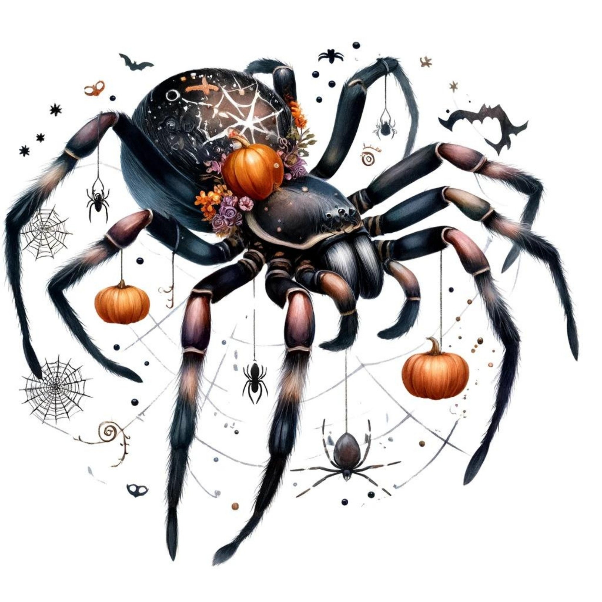 Spooky Spider Web Digital Art Print, Halloween Drawings Junk Journal ...