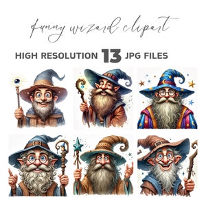 Wizard Watercolor Clipart Digital Download Bundle for Scrapbooking ...
