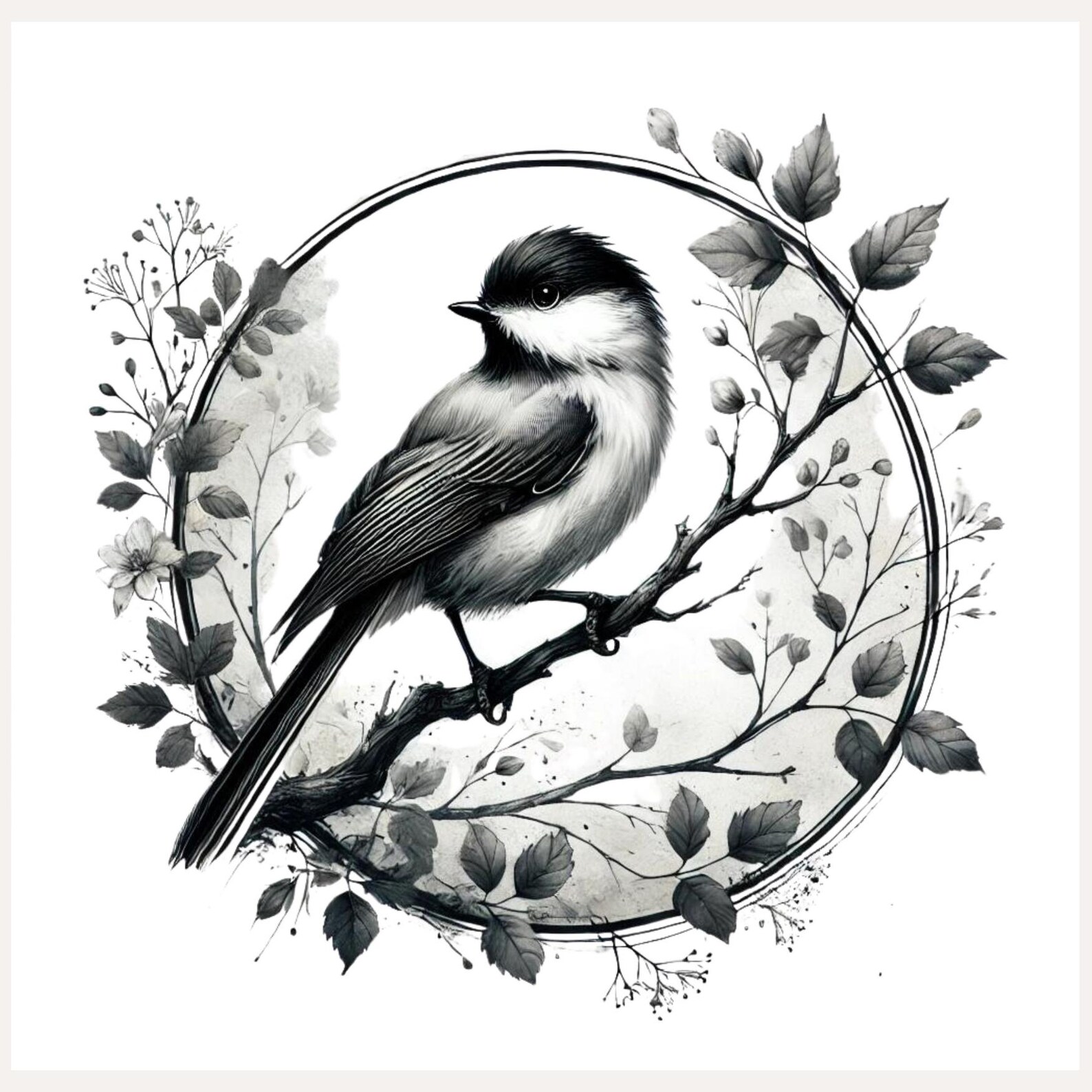 Bird Perched on Tree Clipart, Watercolor Images, Bird Art, Junk Journal ...