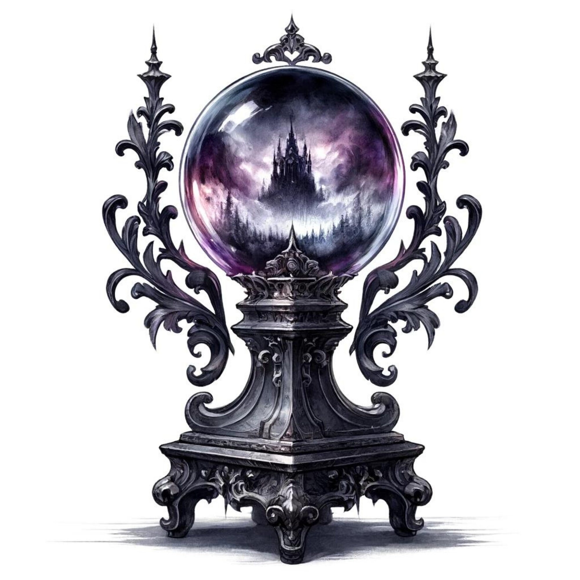 Gothic Crystal Ball Clipart, Instant Download for Digital Crafting ...